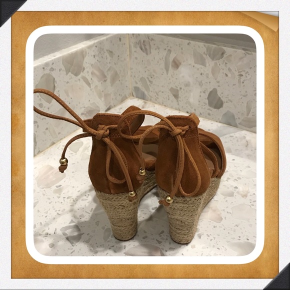 UGG | Shoes | Ugg Reagan Chestnut Suede Wedge Sandals | Poshmark